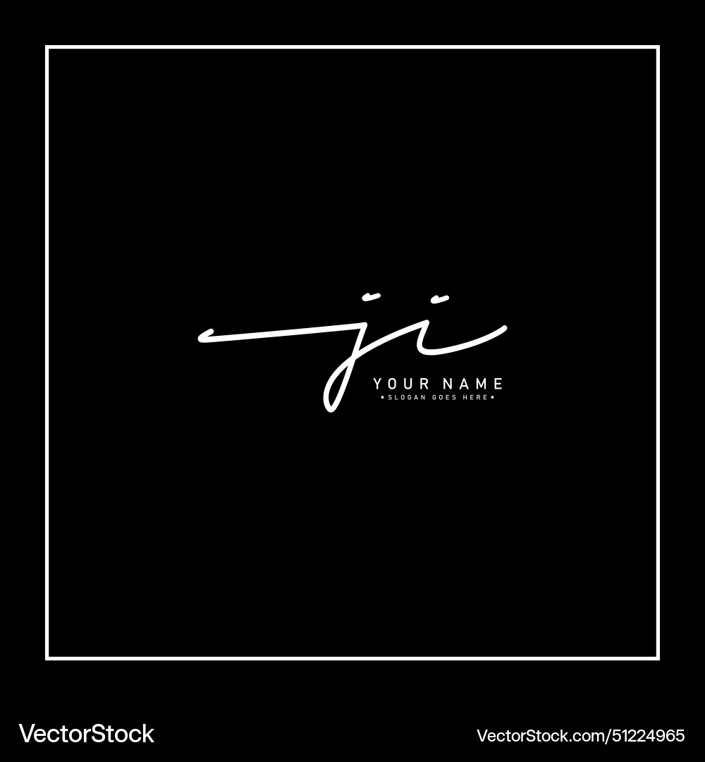 Handwritten signature logo for initial letter ji Vector Image