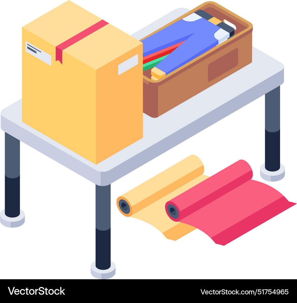 Handy isometric icon depicting clothes packing Vector Image