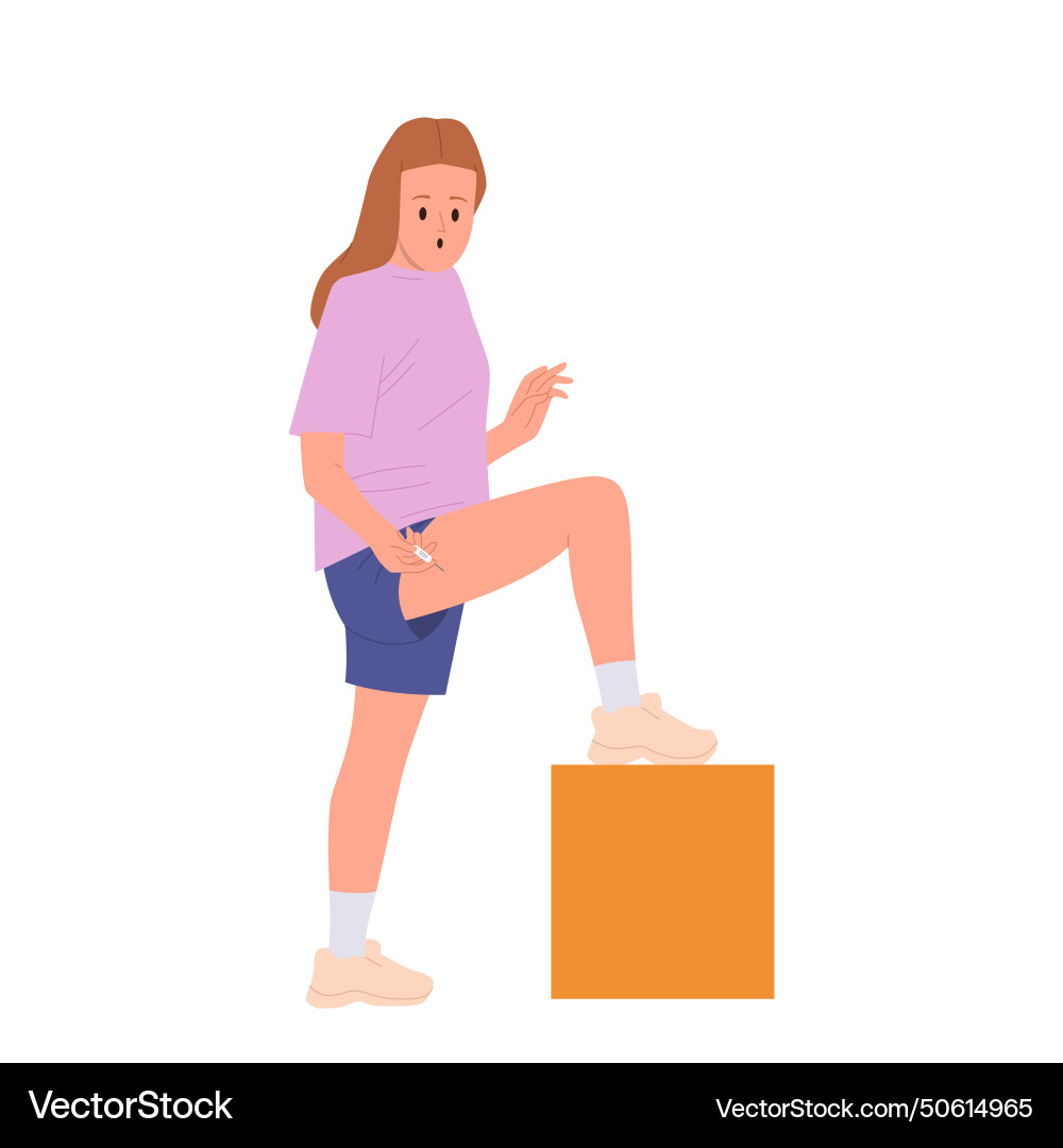 Isolated young woman cartoon character applying Vector Image