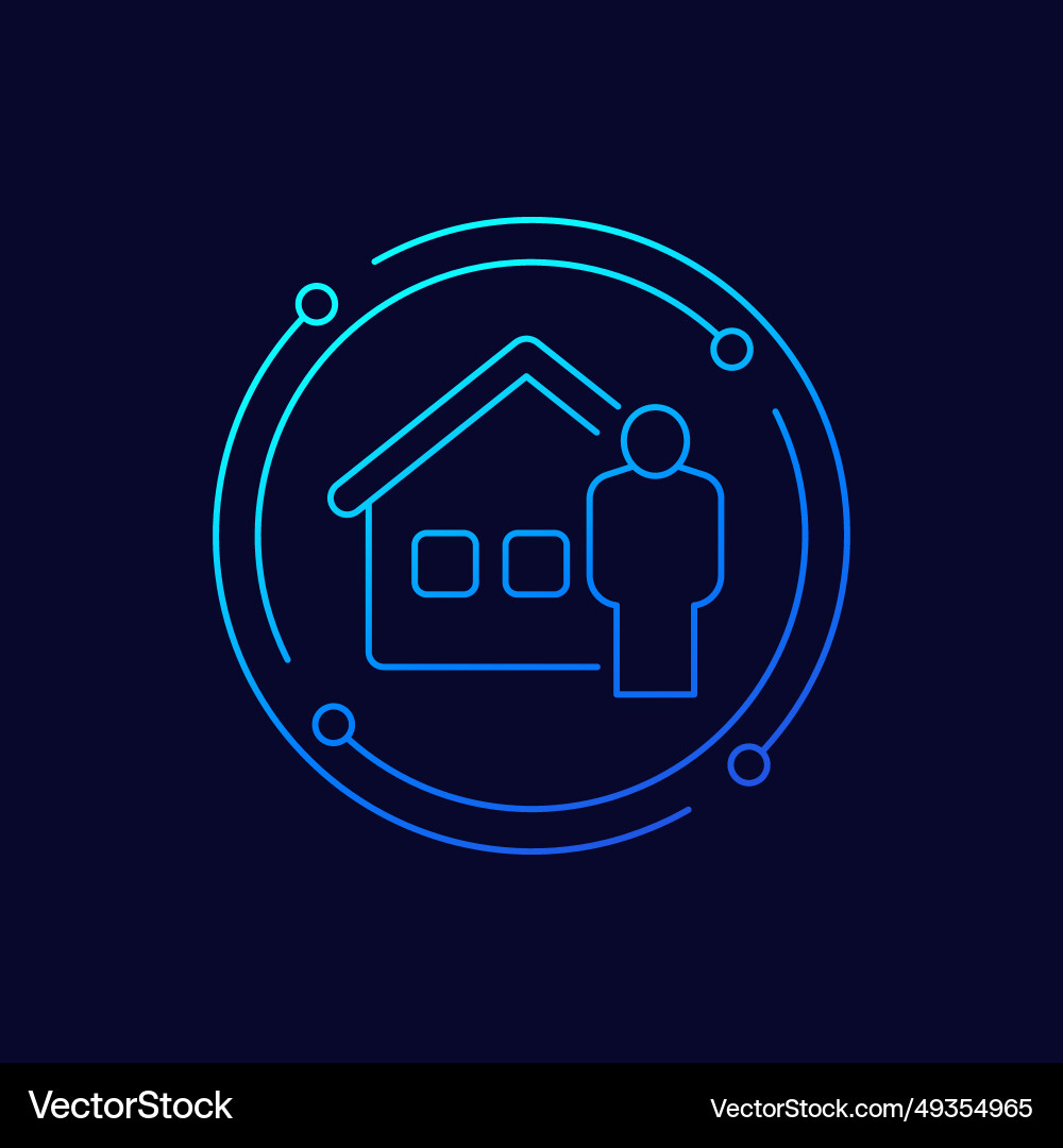 Landlord or house owner icon linear design Vector Image