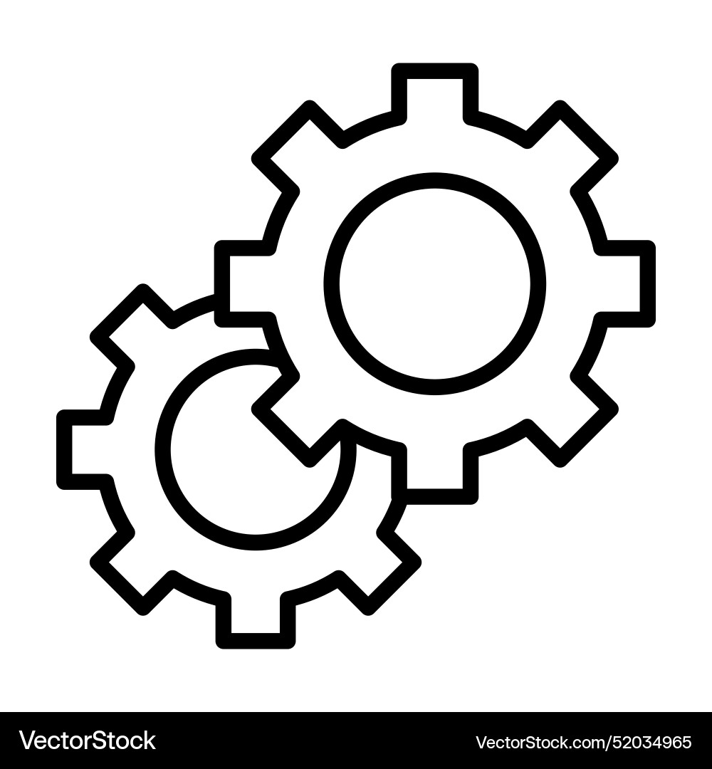 Processing linear logo mark in black and white Vector Image