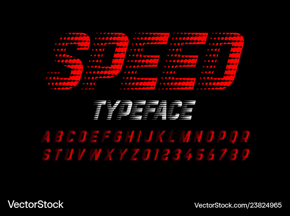 Speedy style font Royalty Free Vector Image - VectorStock