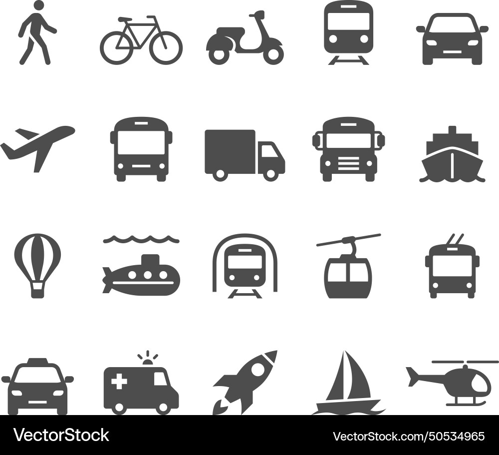 Transportation flat icons Royalty Free Vector Image