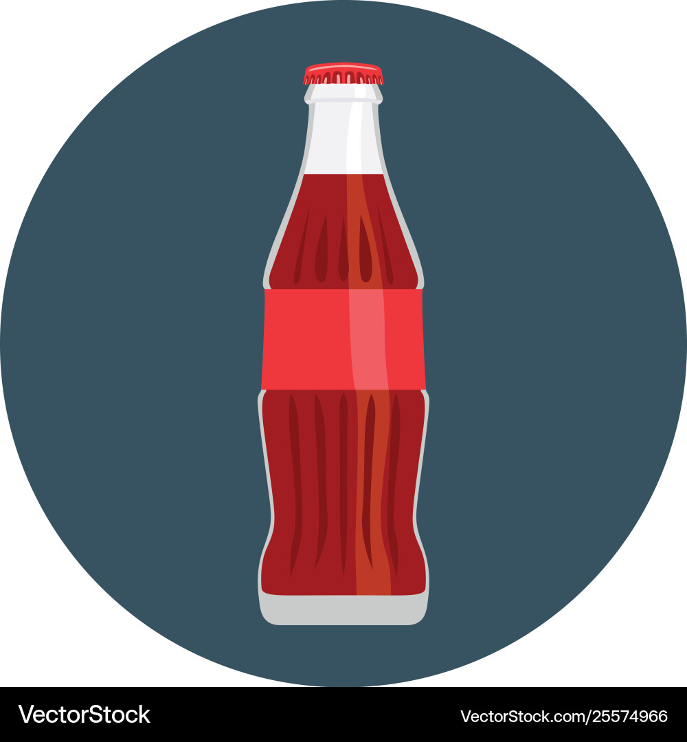 Coke Bottle Glass Icon Royalty Free Vector Image