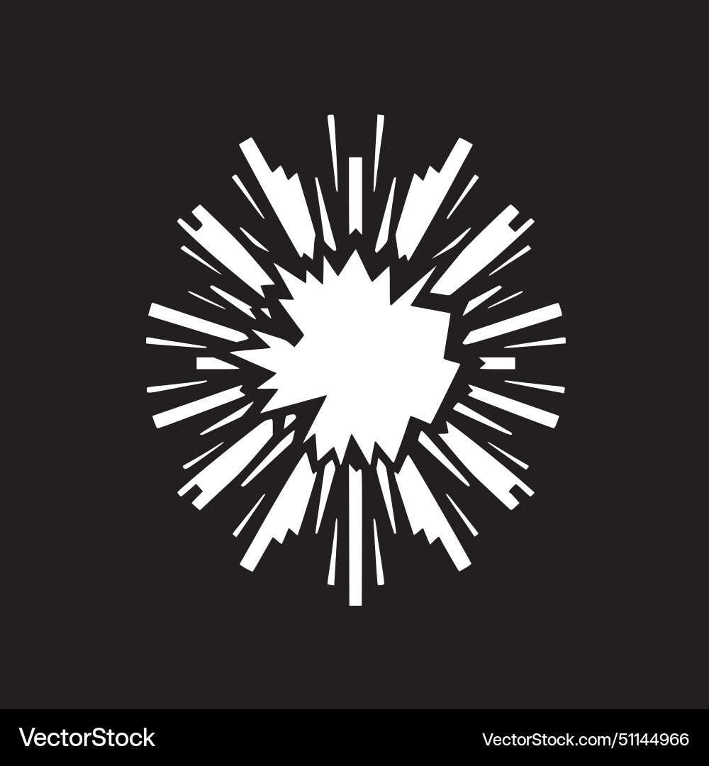 Explosion - black and white Royalty Free Vector Image