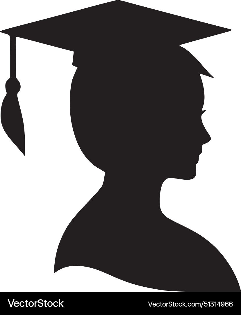 Graduation - black and white Royalty Free Vector Image