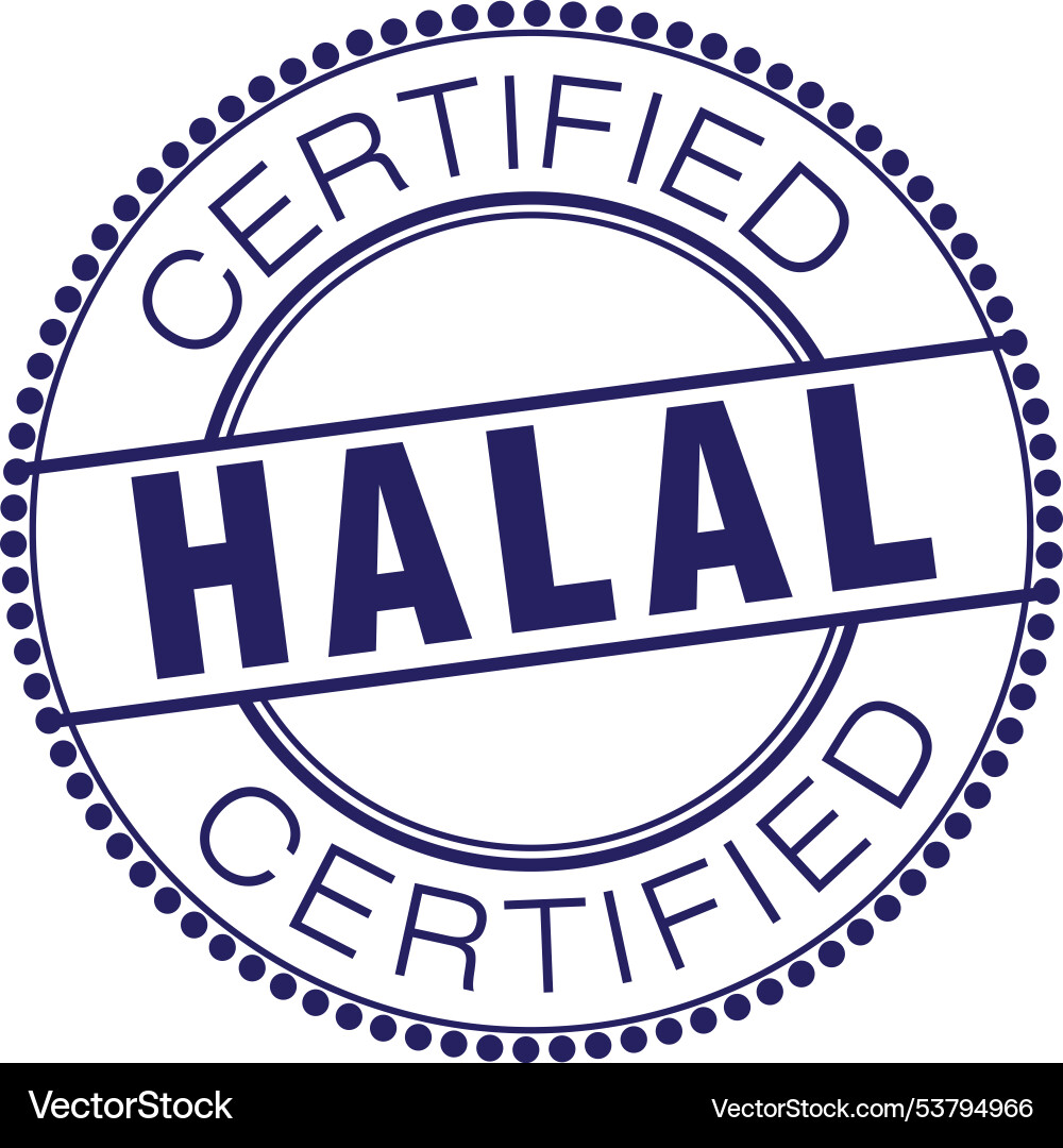 Halal tag design template for rounded shape label Vector Image