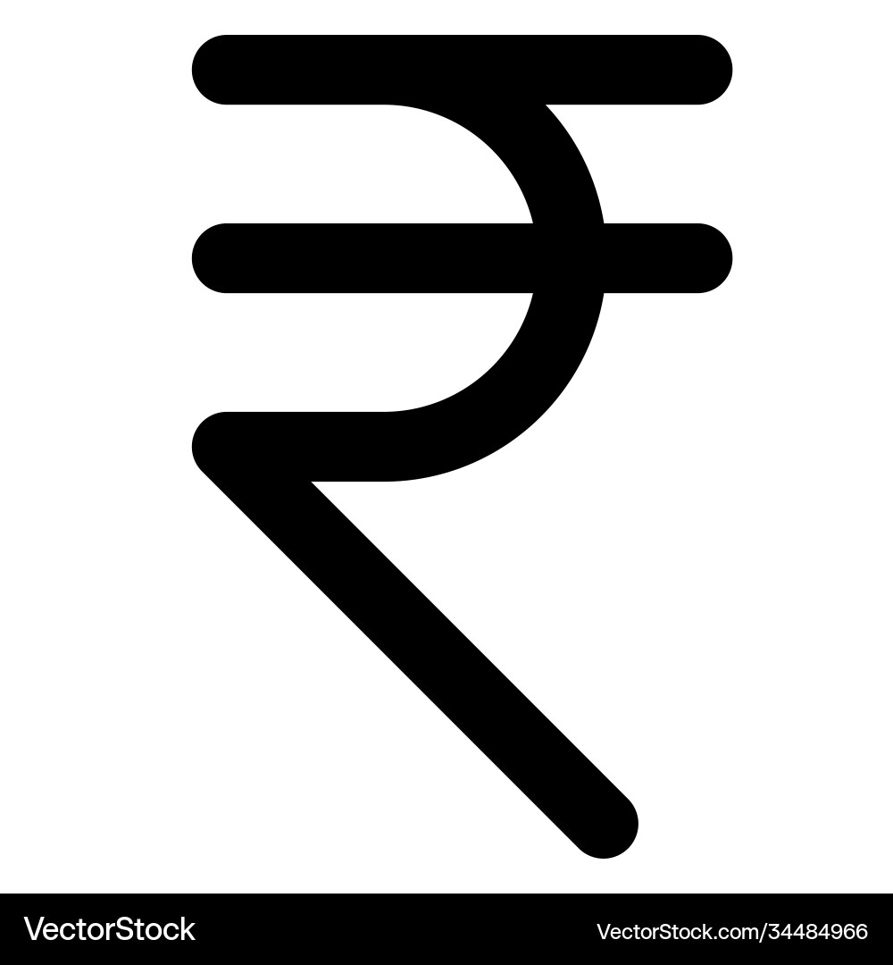 Indian rupee sign official currency india Vector Image