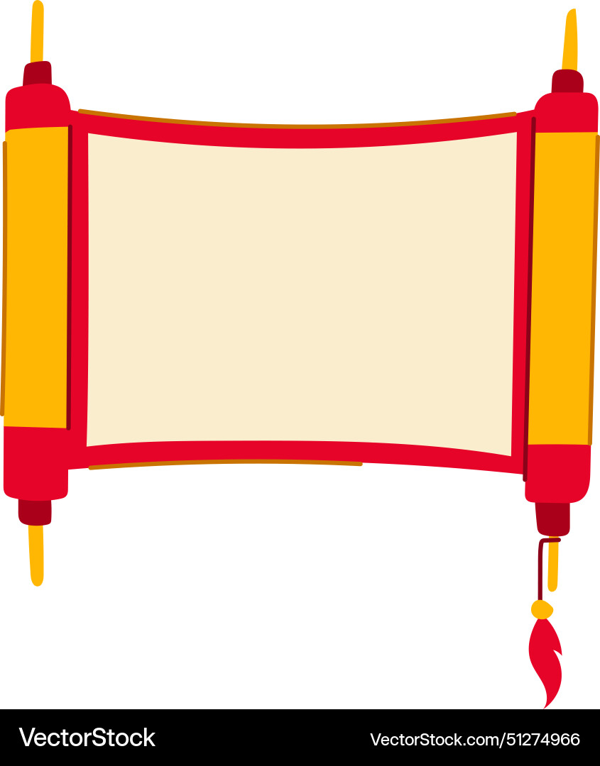 Paper chinese scroll cartoon Royalty Free Vector Image