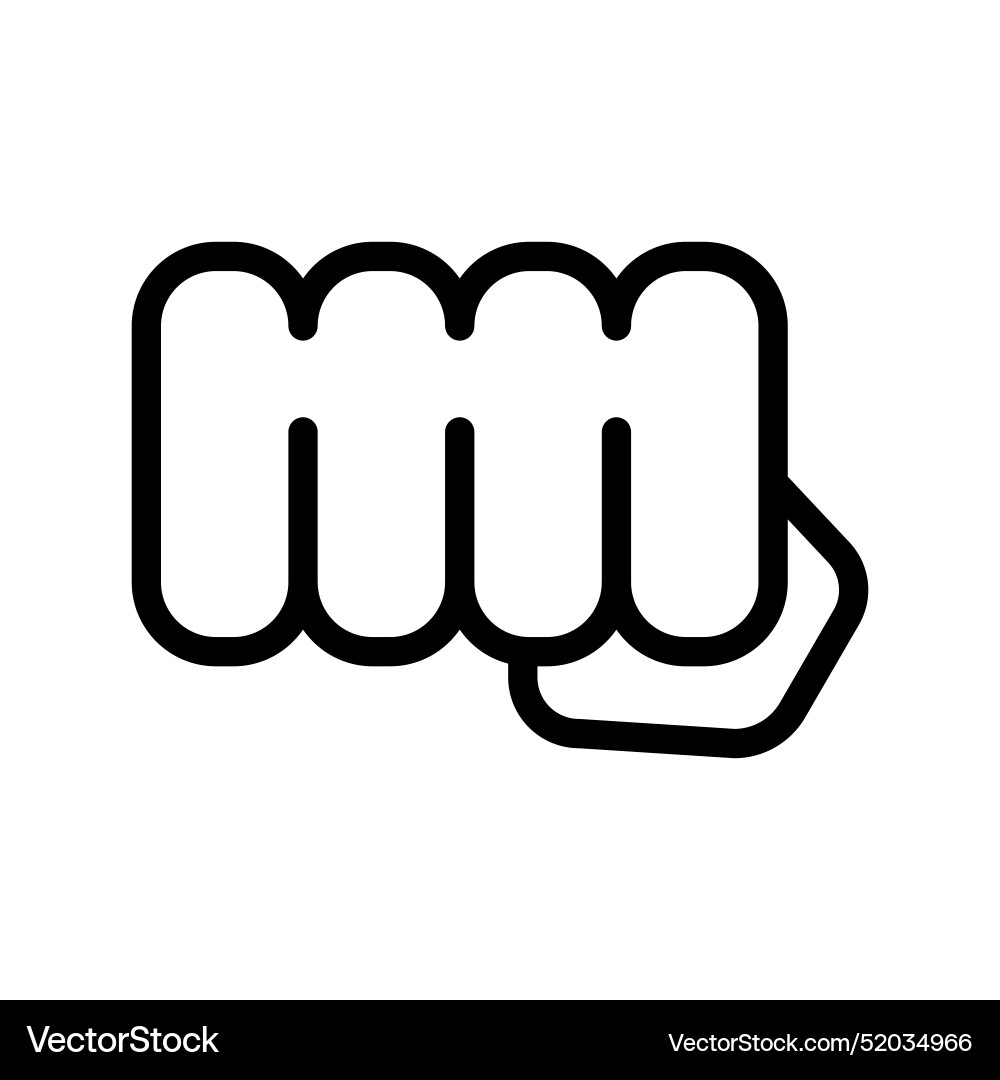 Punch fist hand linear logo mark in black Vector Image