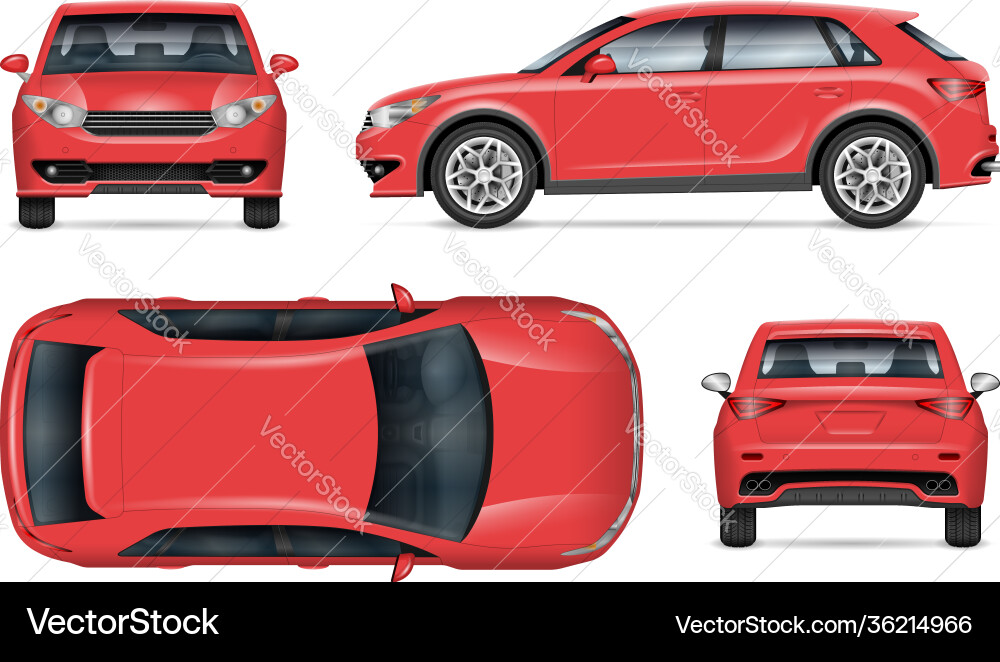 Suv car mockup isolated vehicle template Vector Image
