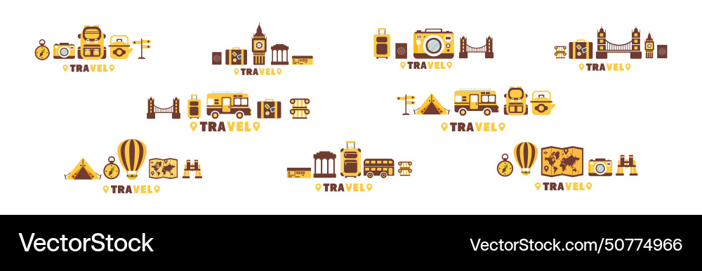 Time to travel and vacation wanderlust flat object