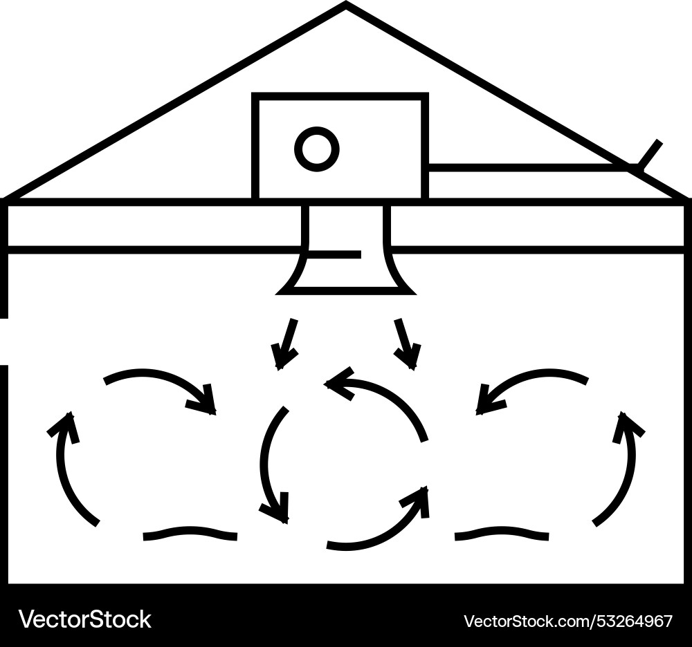 Air circulation ventilation line icon Royalty Free Vector