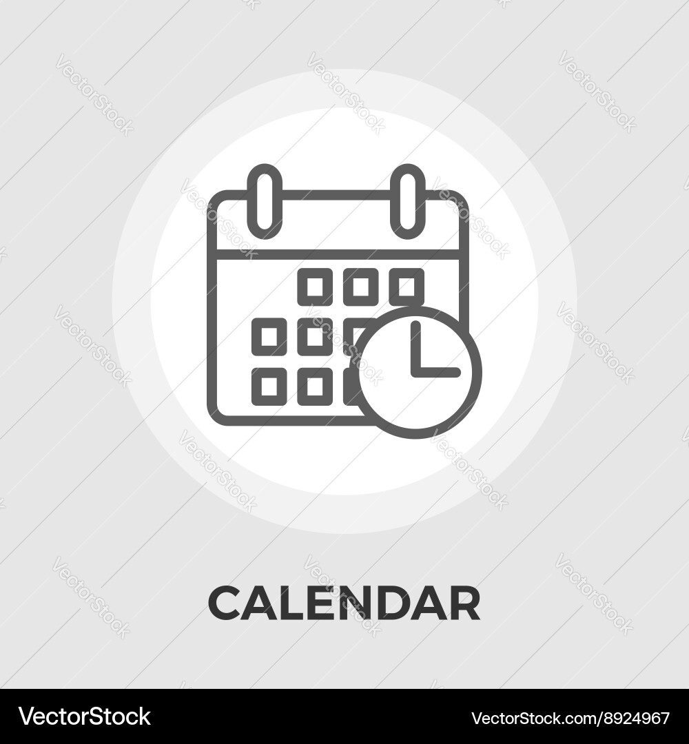 Calendar with Clock Icon Royalty Free Vector Image