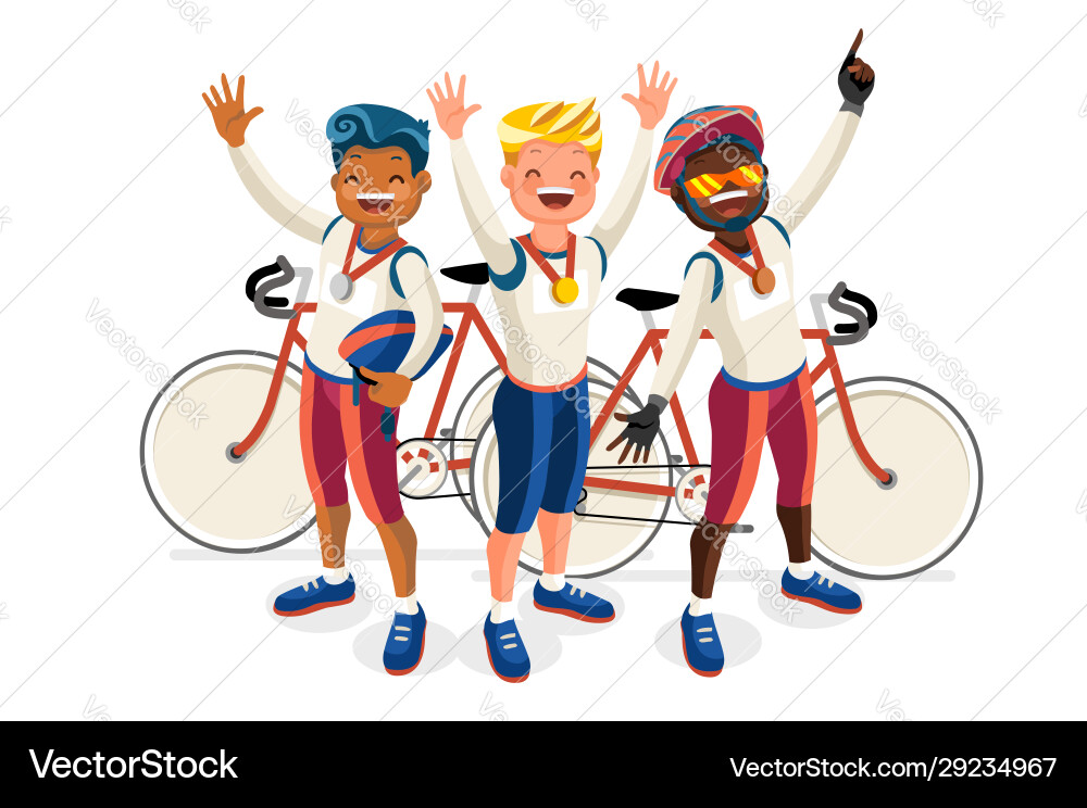 Cartoon cyclist Royalty Free Vector Image - VectorStock