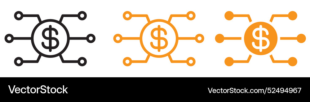 Digital currency icon set cryptocurrency Vector Image