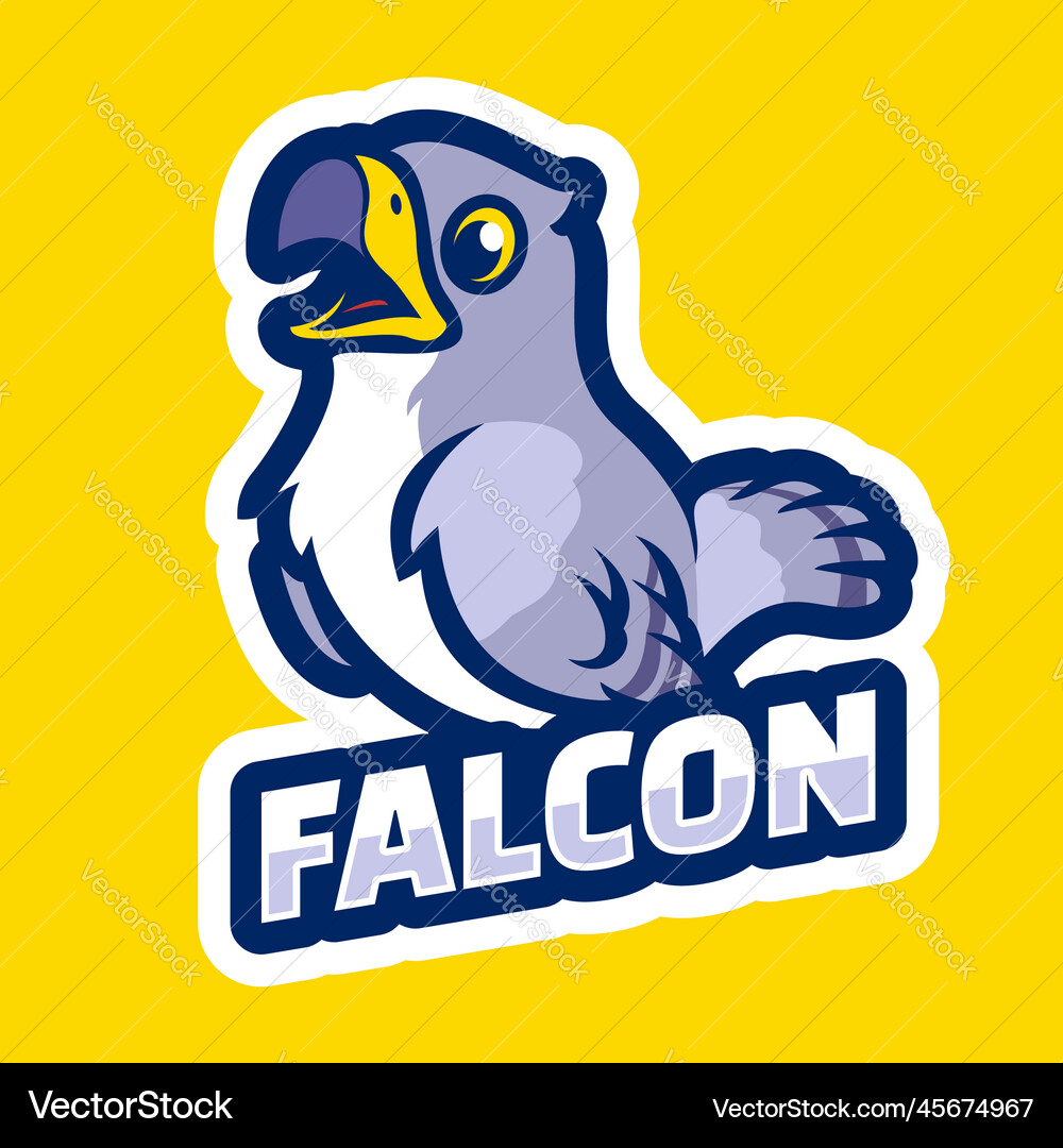 Falcon bird cartoon character mascot Royalty Free Vector