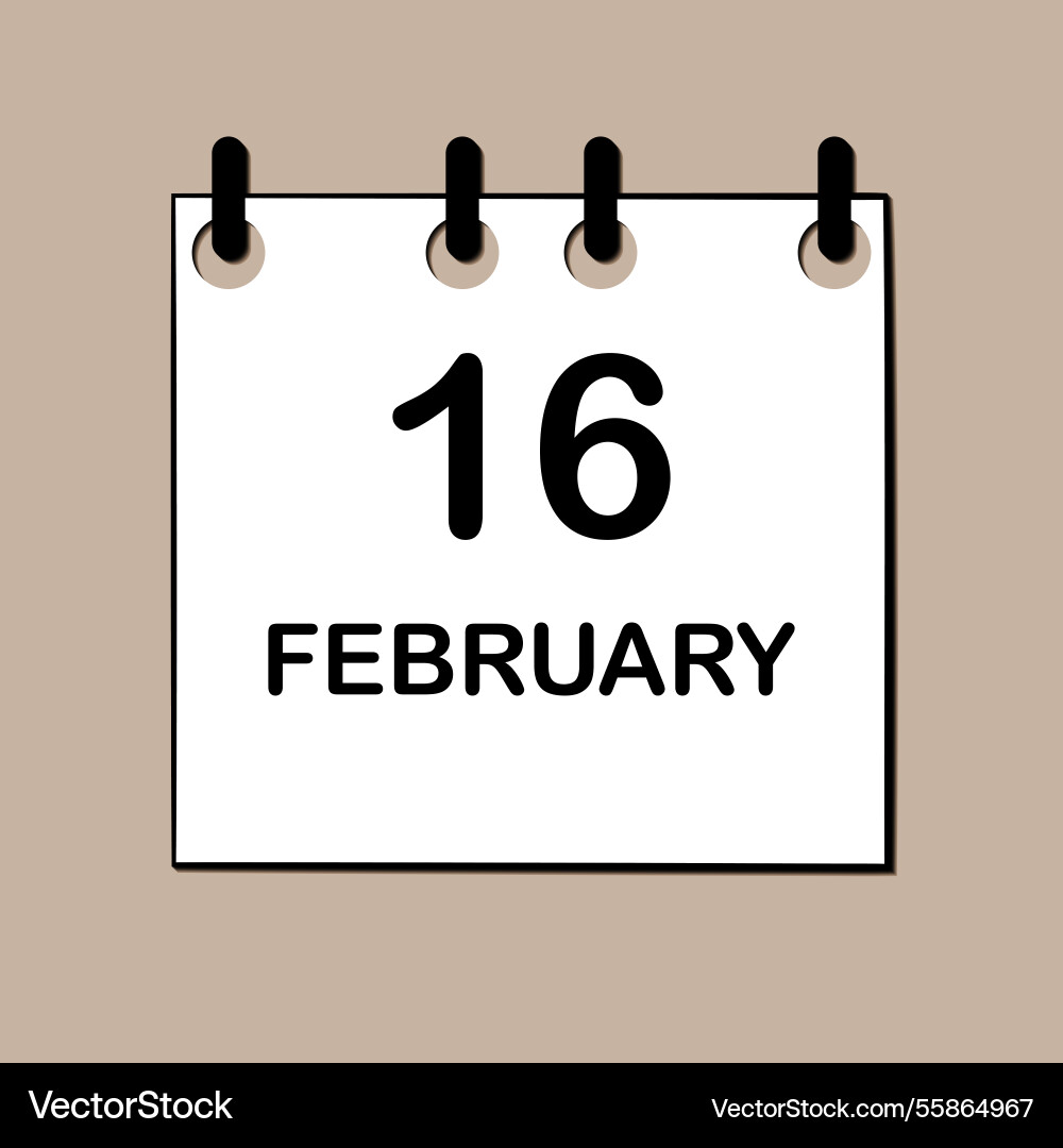 February daily calendar icon for design Royalty Free Vector