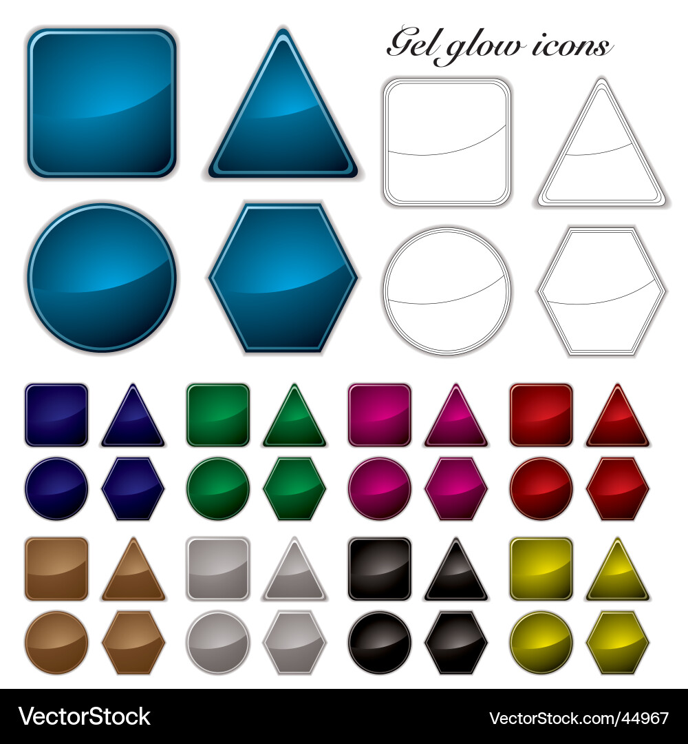 Gel glow icons Royalty Free Vector Image - VectorStock