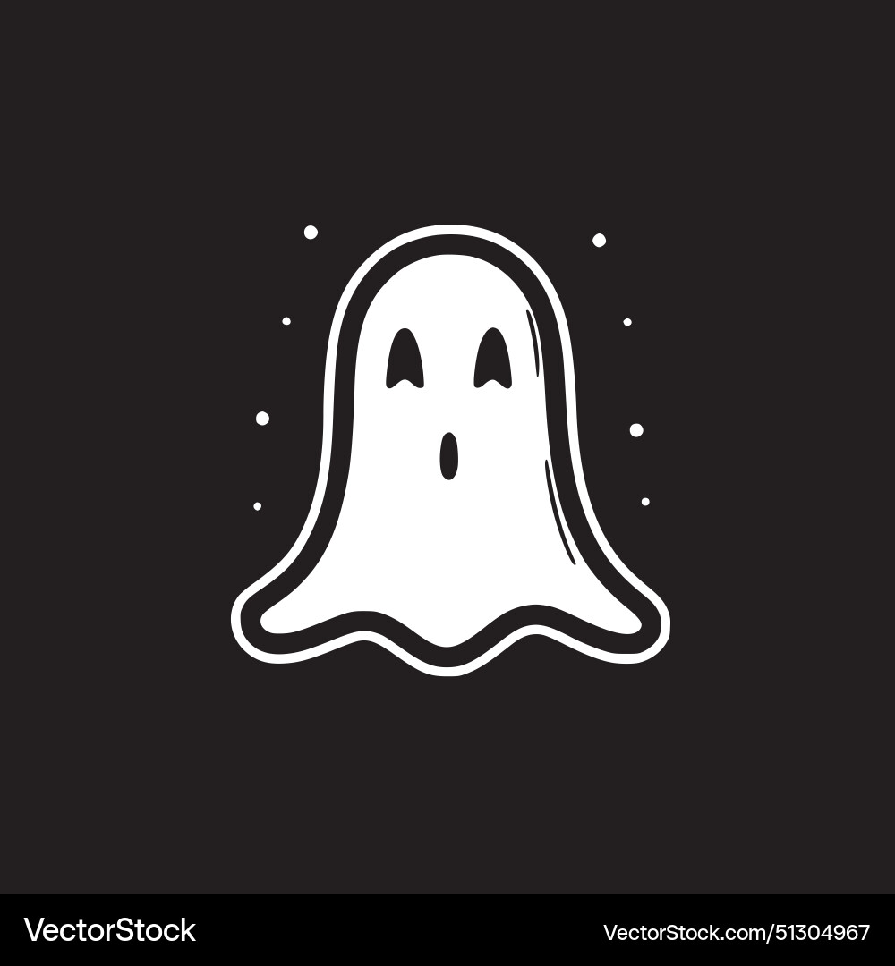 Ghost - black and white isolated icon Royalty Free Vector