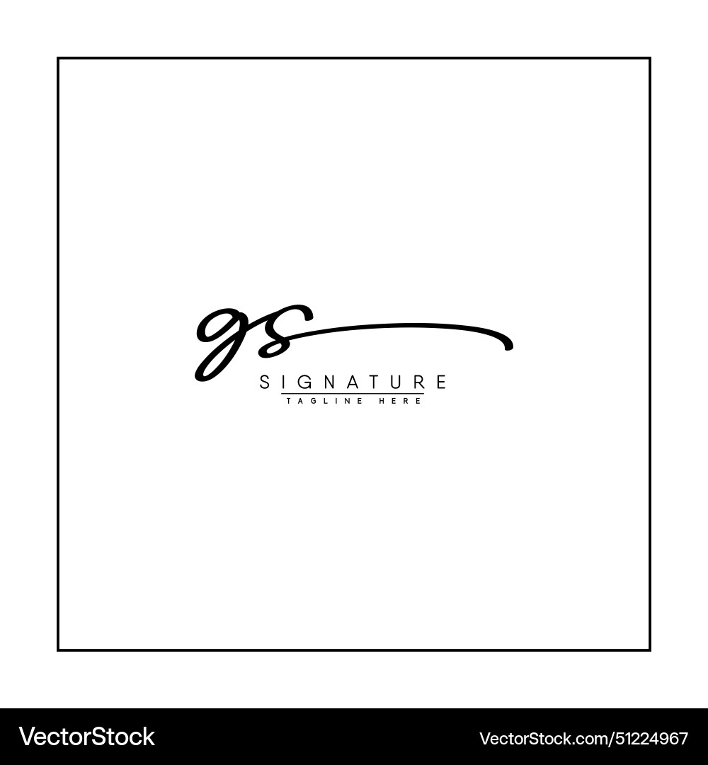 Initial letter gs logo template in handwritten Vector Image