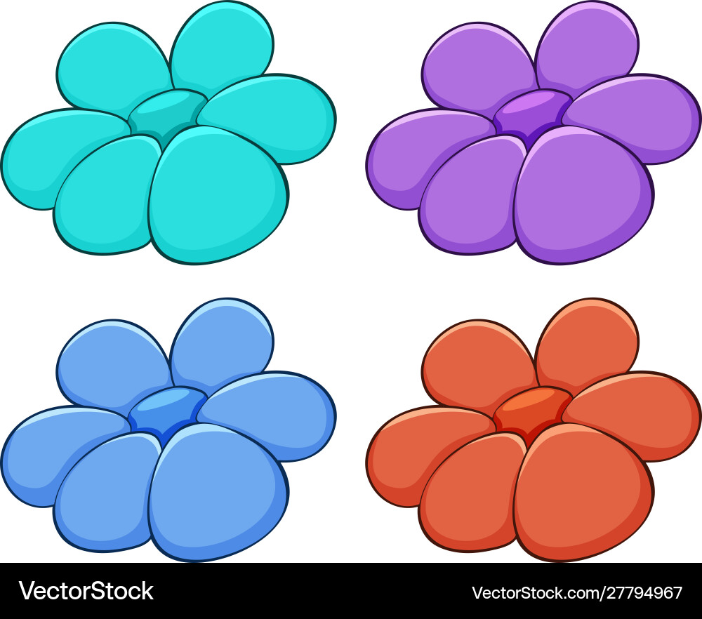 Isolated set flowers Royalty Free Vector Image