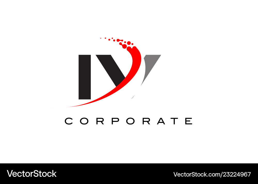 IV Letter Logo - Modern Swoosh Royalty Free Vector Image