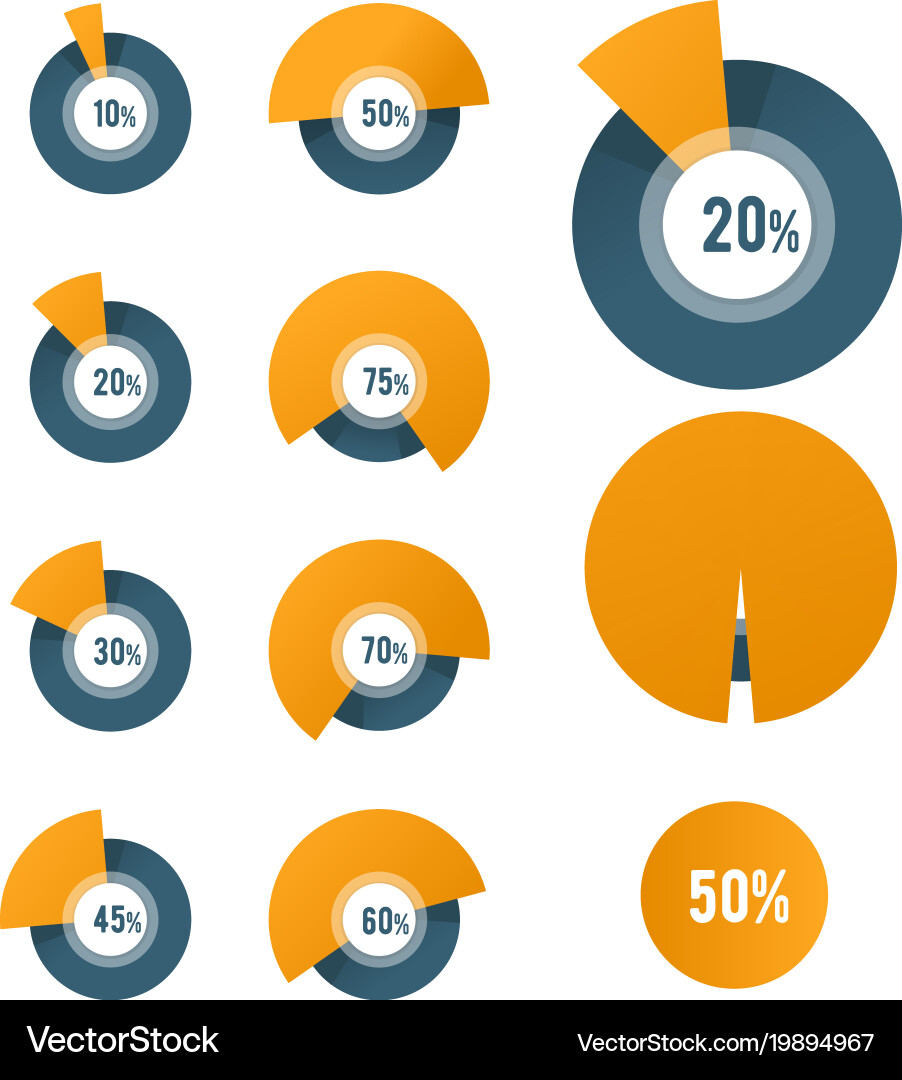 Pie chart template - circle diagram for business Vector Image