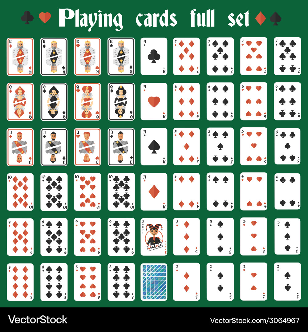 Playing cards full set Royalty Free Vector Image
