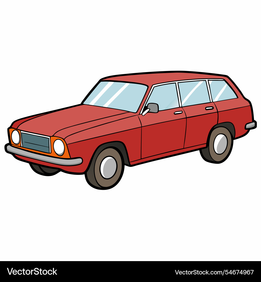 Volvo car flat design Royalty Free Vector Image