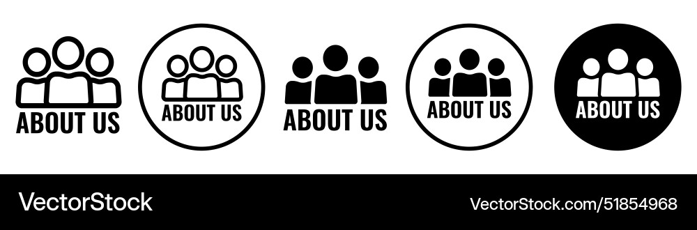 About us icon set collection for web Royalty Free Vector