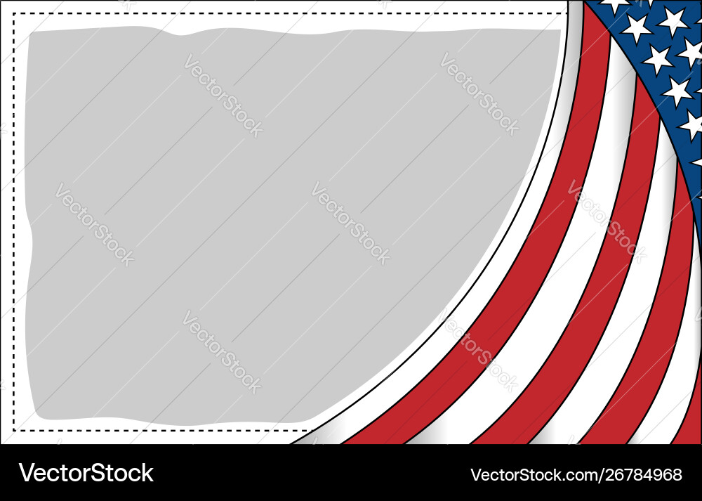 Abstract american flag wave pattern frame Vector Image