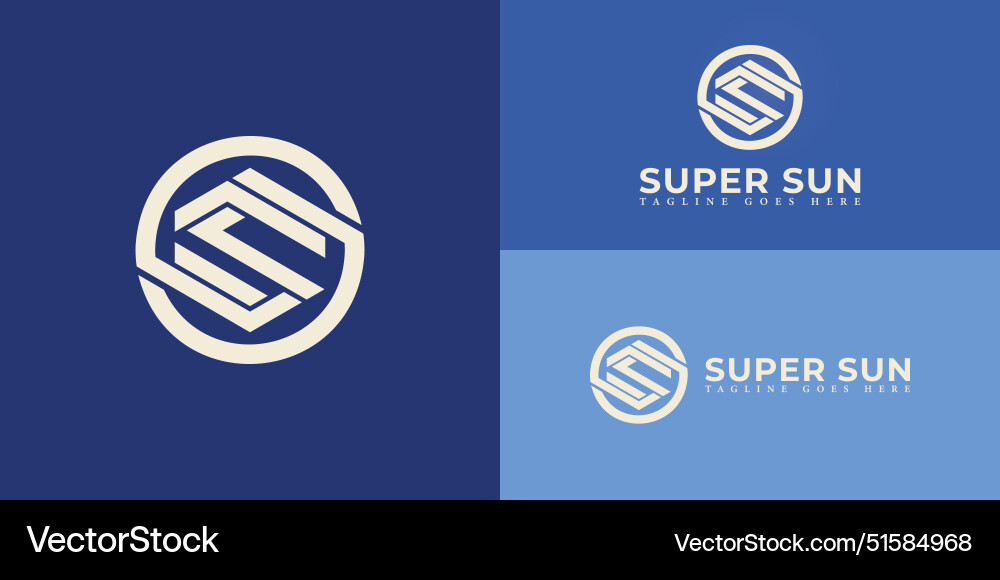 Abstract initial circle letters s or ss logo Vector Image