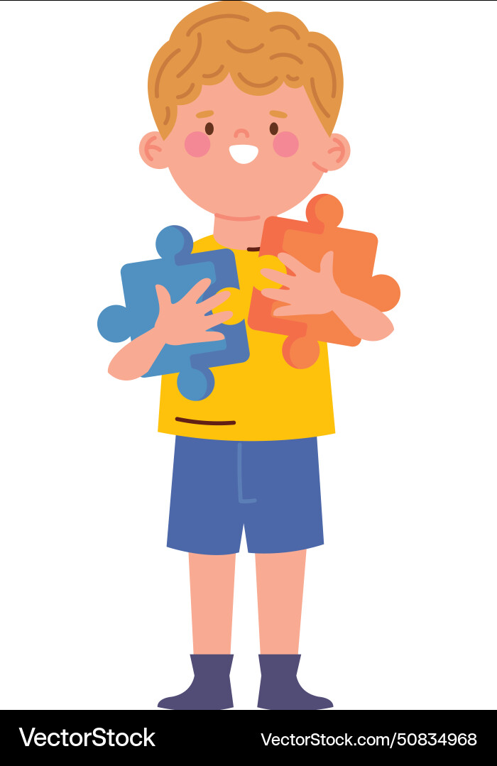 Autism boy standing Royalty Free Vector Image - VectorStock