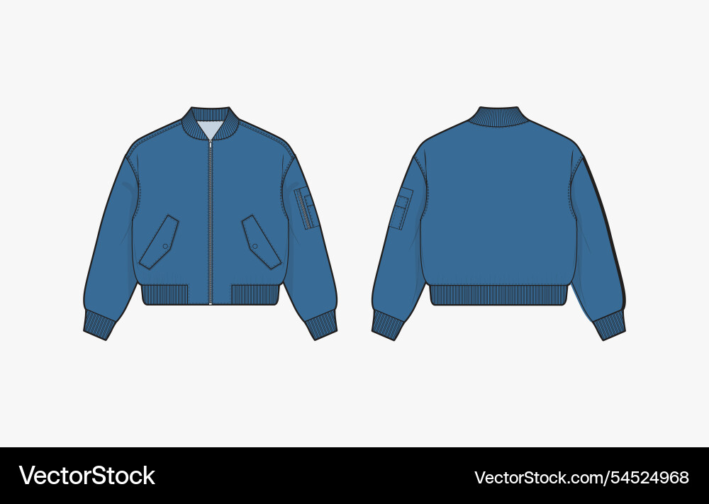 Bomber jacket sketch template Royalty Free Vector Image