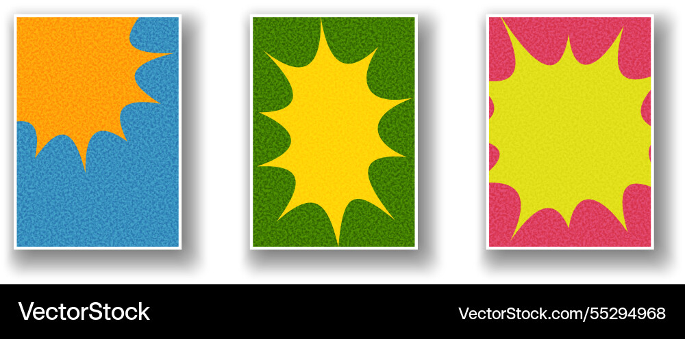 Bright starburst patterns on colorful backgrounds Vector Image