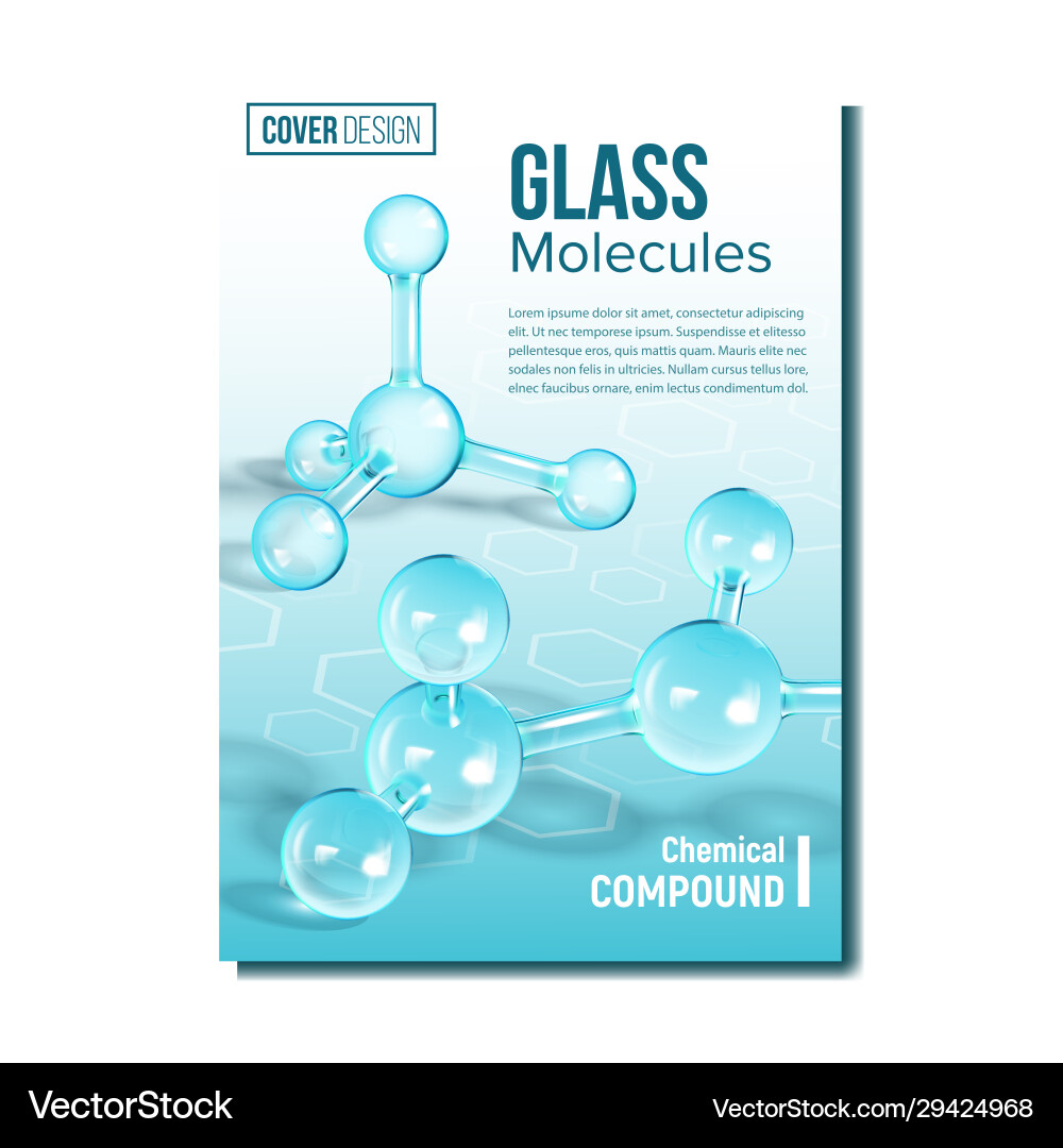 Chemical compound research cover design Royalty Free Vector