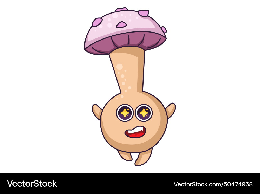 Cute mushroom character design Royalty Free Vector Image