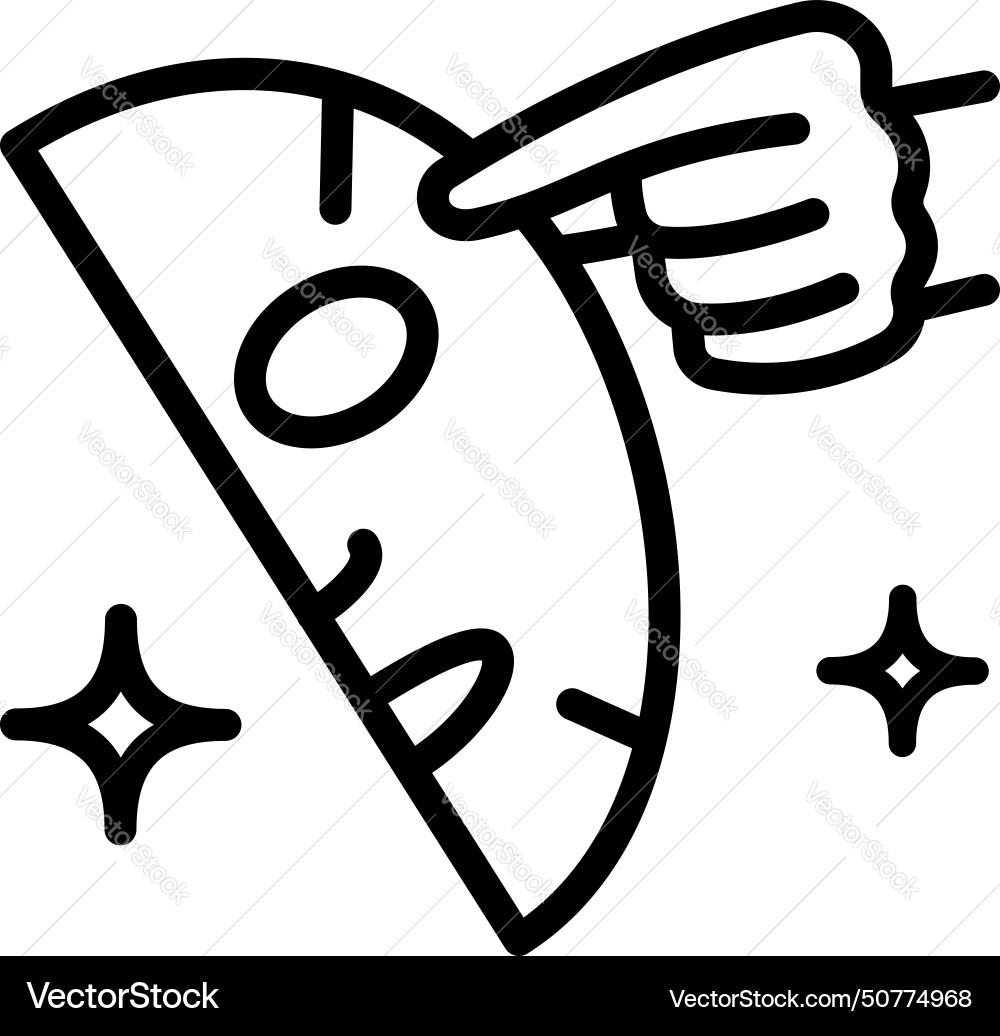 Facial sheet mask line icon face cosmetics mask Vector Image