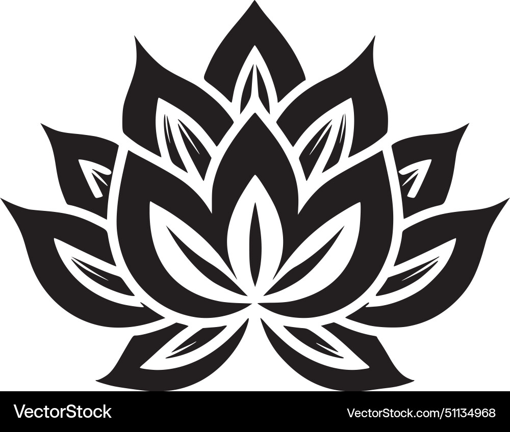Flower - black and white isolated icon Royalty Free Vector