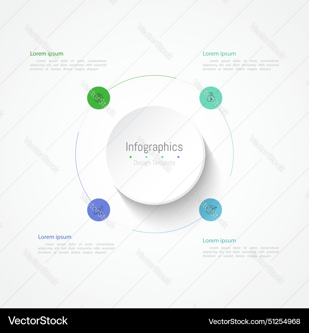 Infographic 4 options design elements Royalty Free Vector
