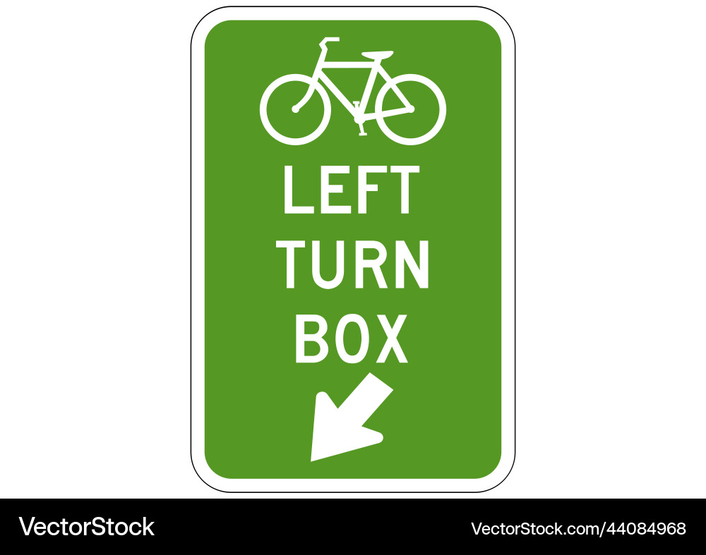 Left turn box Royalty Free Vector Image - VectorStock