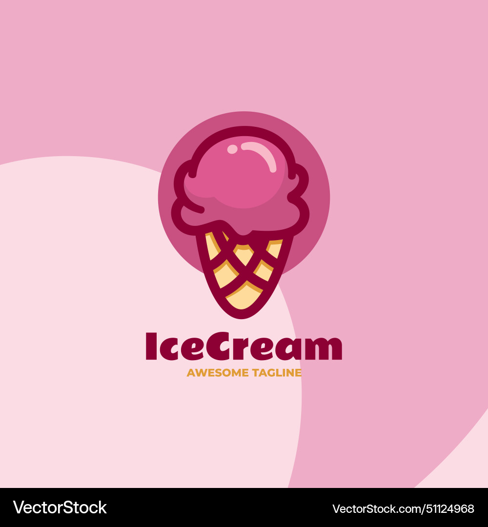 Logo ice cream simple mascot style Royalty Free Vector Image