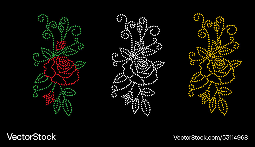 Modern unique rhinestone flower design Royalty Free Vector
