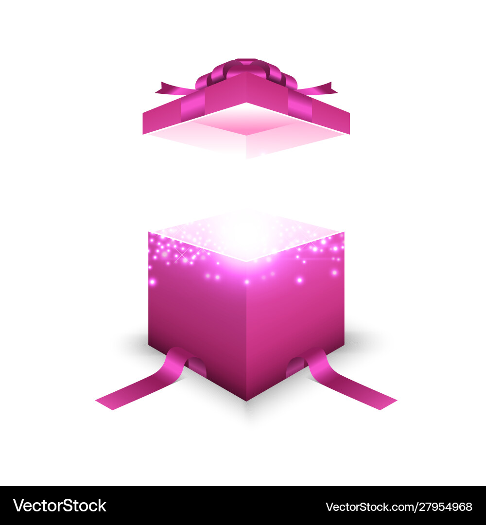 Pink gift box on white background Royalty Free Vector Image