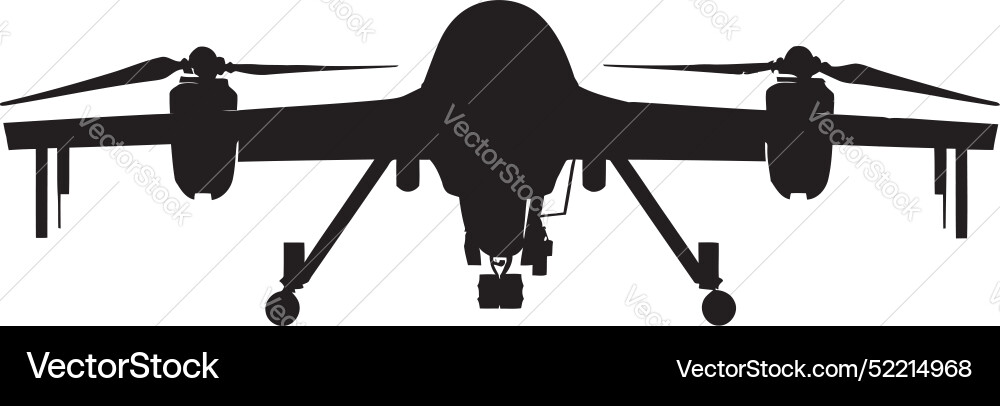 Sleek guardian black armed quadcopter emblematic Vector Image