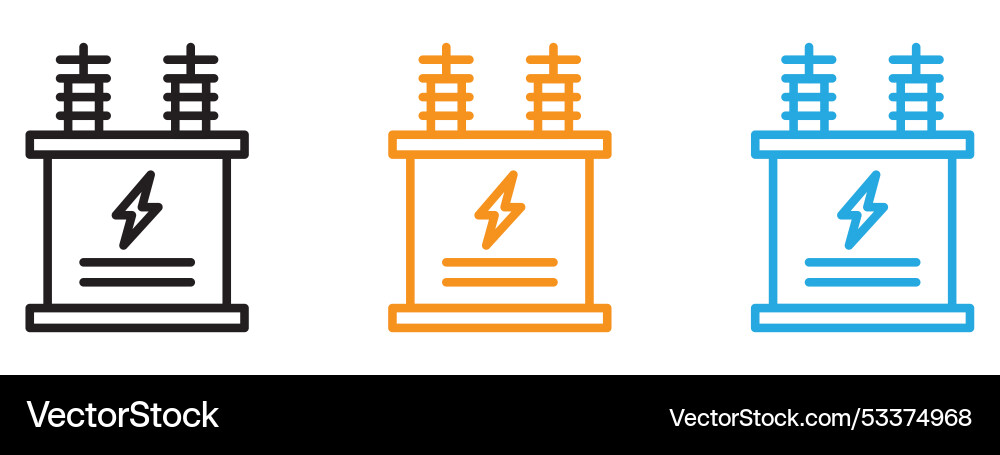 Transformer icon thin line set Royalty Free Vector Image