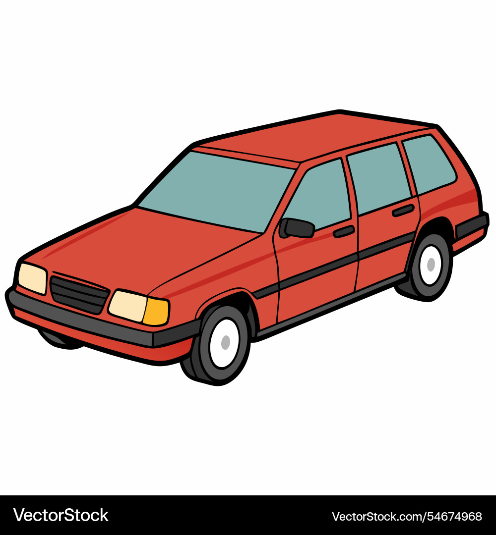 Volvo car flat design Royalty Free Vector Image