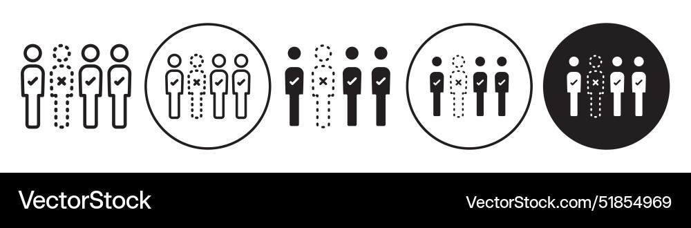 Absentees icon set collection for web Royalty Free Vector