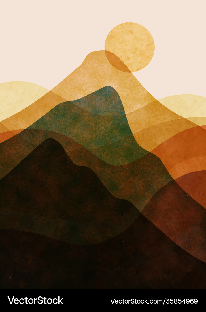 Abstract mountain landscape minimalist design Vector Image
